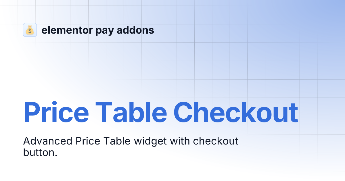 Price Table Checkout | elementor pay addons